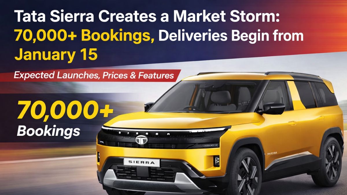 Tata Sierra Creates a Market Storm: 70,000+ Bookings, Deliveries